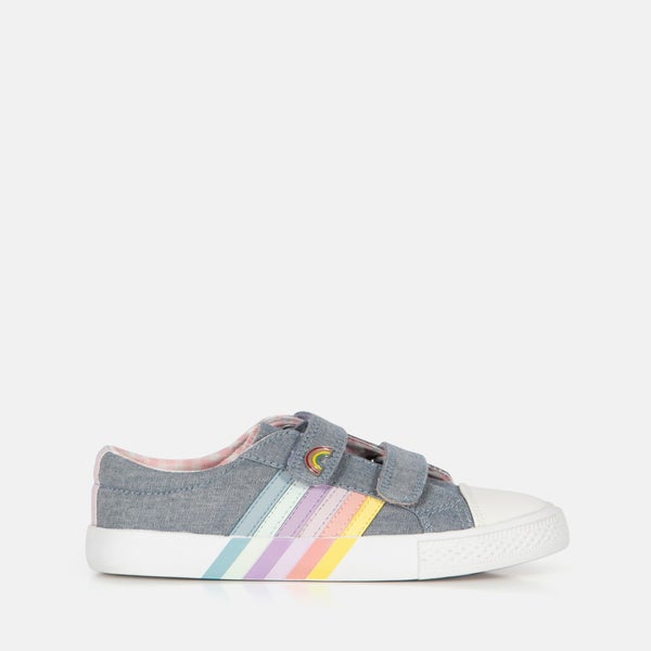 Dhara | Vybe Junior | Rainbow Touch-Fastening Casual Shoe | Girl's